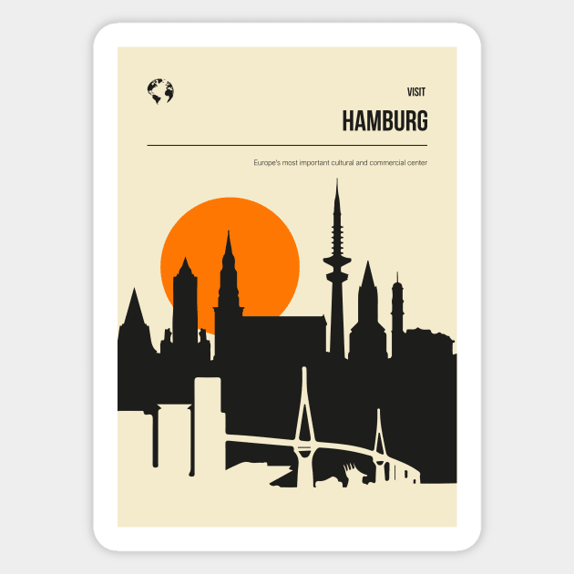 Hamburg Vintage Book Cover Travel Poster - Hamburg - Sticker | TeePublic