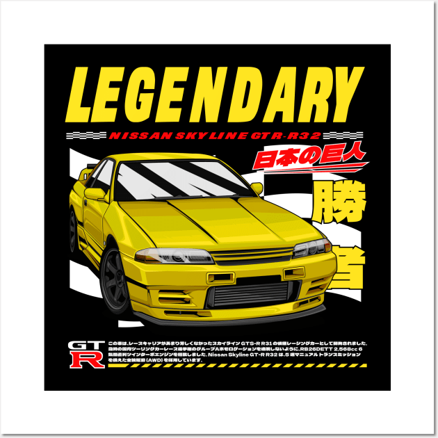 NISMO NISSAN SKYLINE GTR R32-YELLOW - Nissan Skyline Gtr R32 - Posters ...