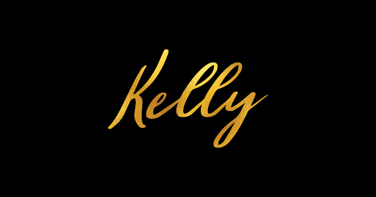 Kelly Name Hand Lettering in Faux Gold Letters - Kelly - Magnet | TeePublic