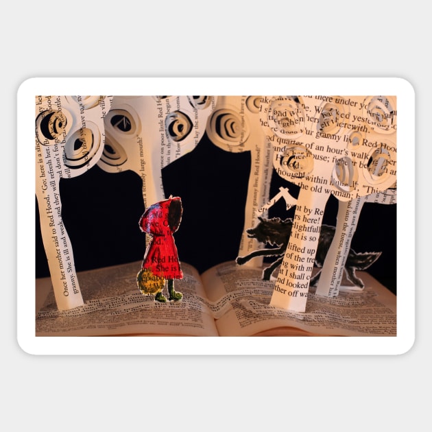 Little Red Riding Hood book sculpture - Red Riding Hood - Sticker ...