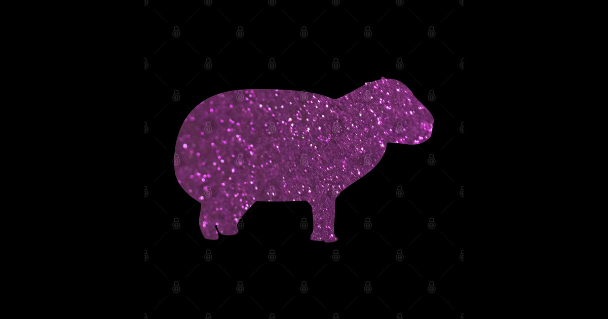 Funky purple glitter capybara silhouette - Purple Glitter Capybara ...