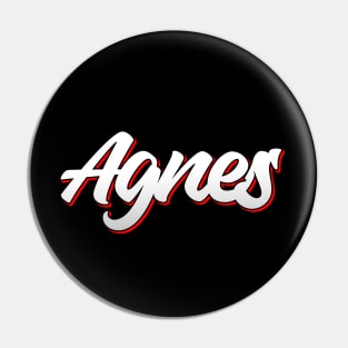 Agnes Name Cool 70s Retro Font Pins and Buttons for Sale | TeePublic