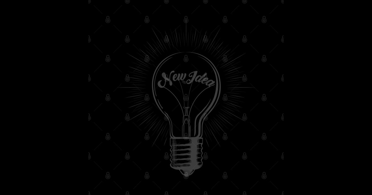 Light Bulb with Wording New Idea in Engraving Style - Solution New Bulb ...