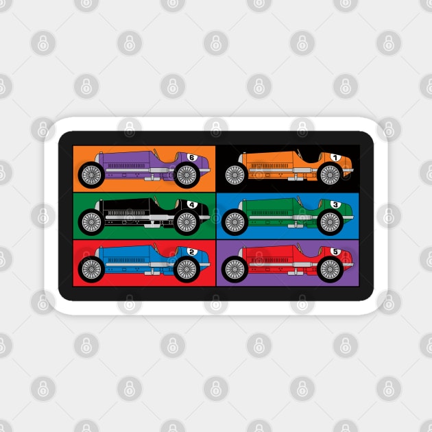 Vintage Race Car Pop Art - Vintage - Magnet | TeePublic
