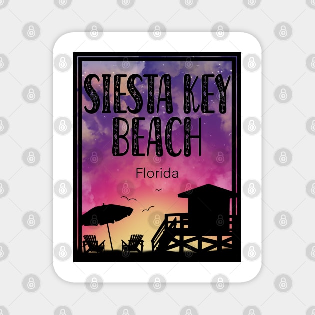 Siesta Key at Sunset - Siesta Key Florida - Magnet | TeePublic