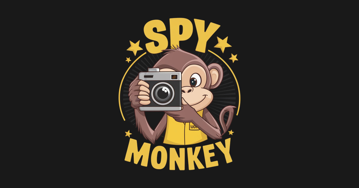 Spy Monkey Funny Detective Secret Agent - Spy Monkey - T-Shirt | TeePublic