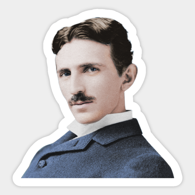 Nikola Tesla - Colorized - Nikola Tesla - Sticker | TeePublic