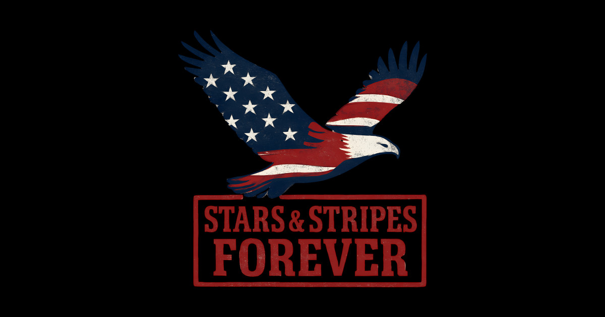 Soaring Bald Eagle With Stars & Stripes Forever - Patriotic Bald Eagle ...