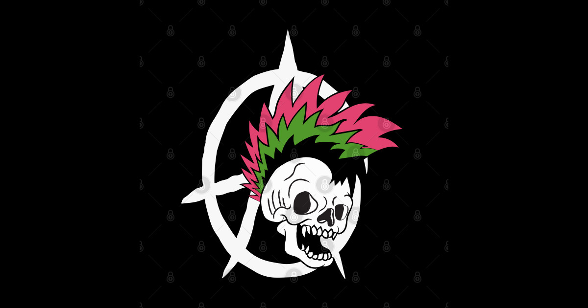 Punk Rock Skull - Punk Rocker - Sticker | TeePublic