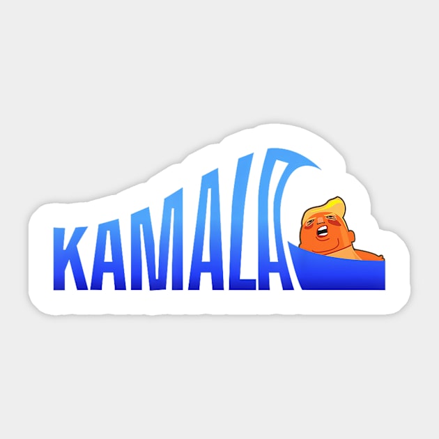 KAMALA BLUE WAVE OVER TRUMP FOR PRESIDENT - Blue Cats Wave - Sticker ...