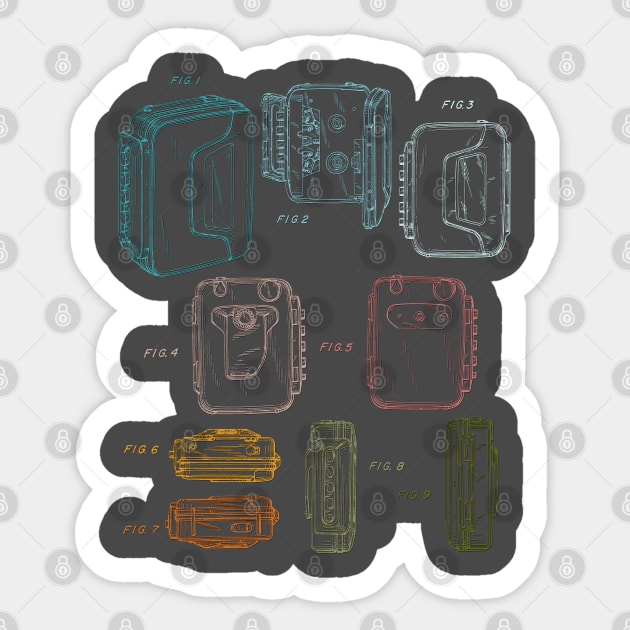 Walkman Patent Drawings - Walkman - Sticker | TeePublic
