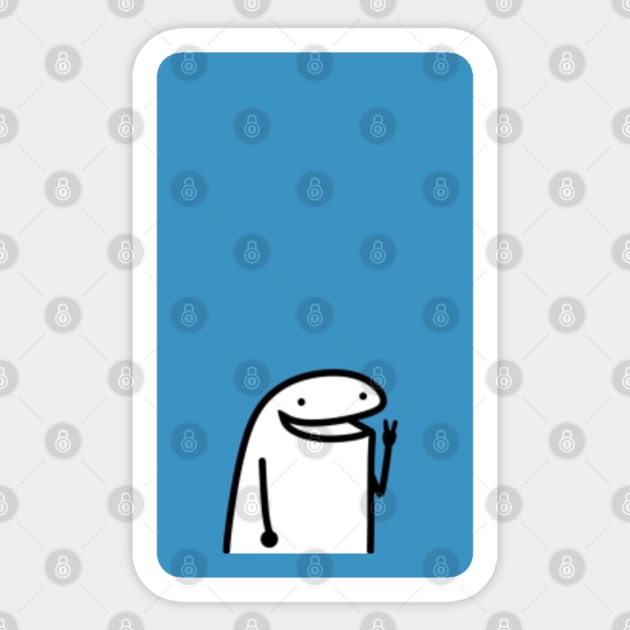 Flork V Sign - Line - Sticker | TeePublic