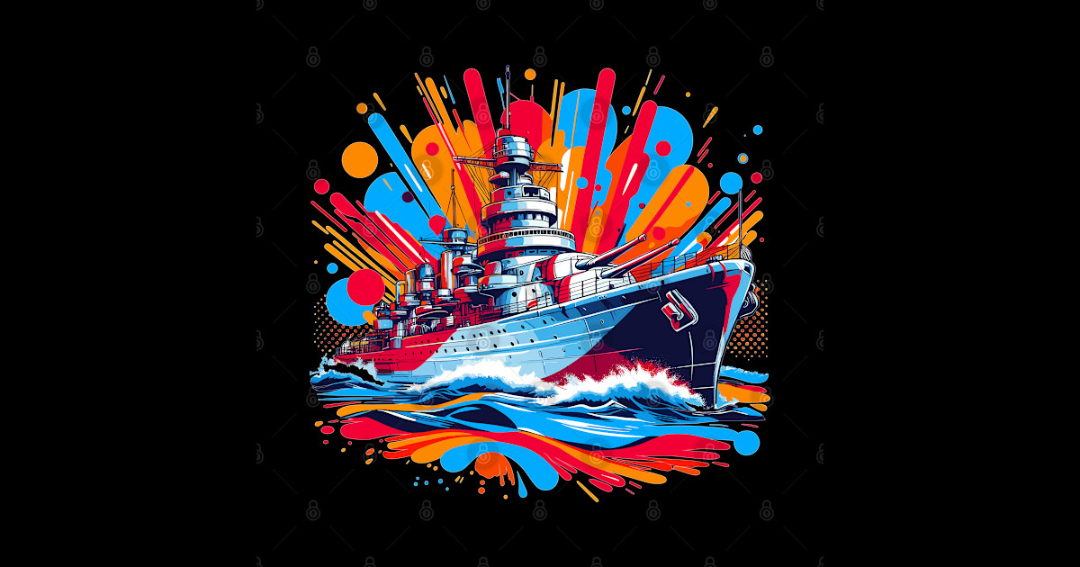 Cruiser warship - Warship - Sticker | TeePublic