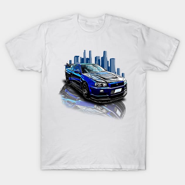 Syline GT-R R34 - Nissan Skyline Gtr R34 - T-Shirt | TeePublic