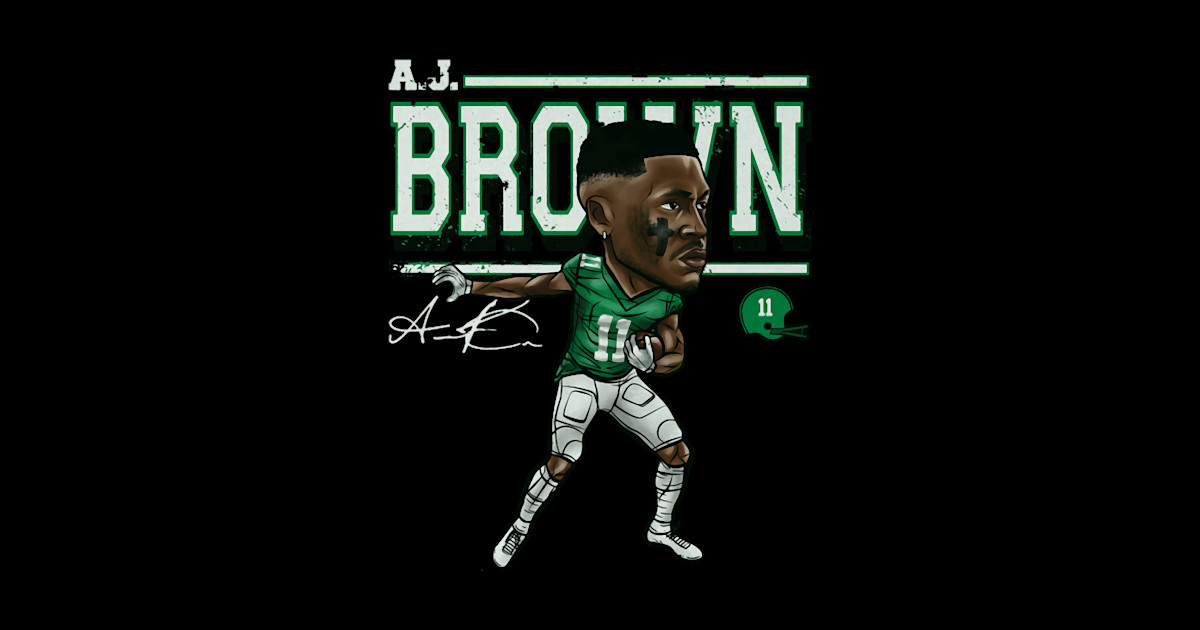 A.J. Brown Philadelphia Cartoon - Aj Brown - Sticker | TeePublic