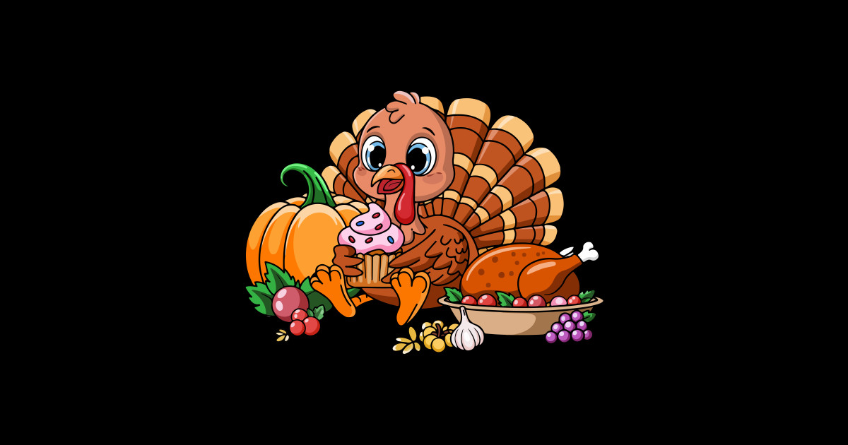 Cute Cartoon Thanksgiving Turkey - Cute Turkey - Sticker | TeePublic