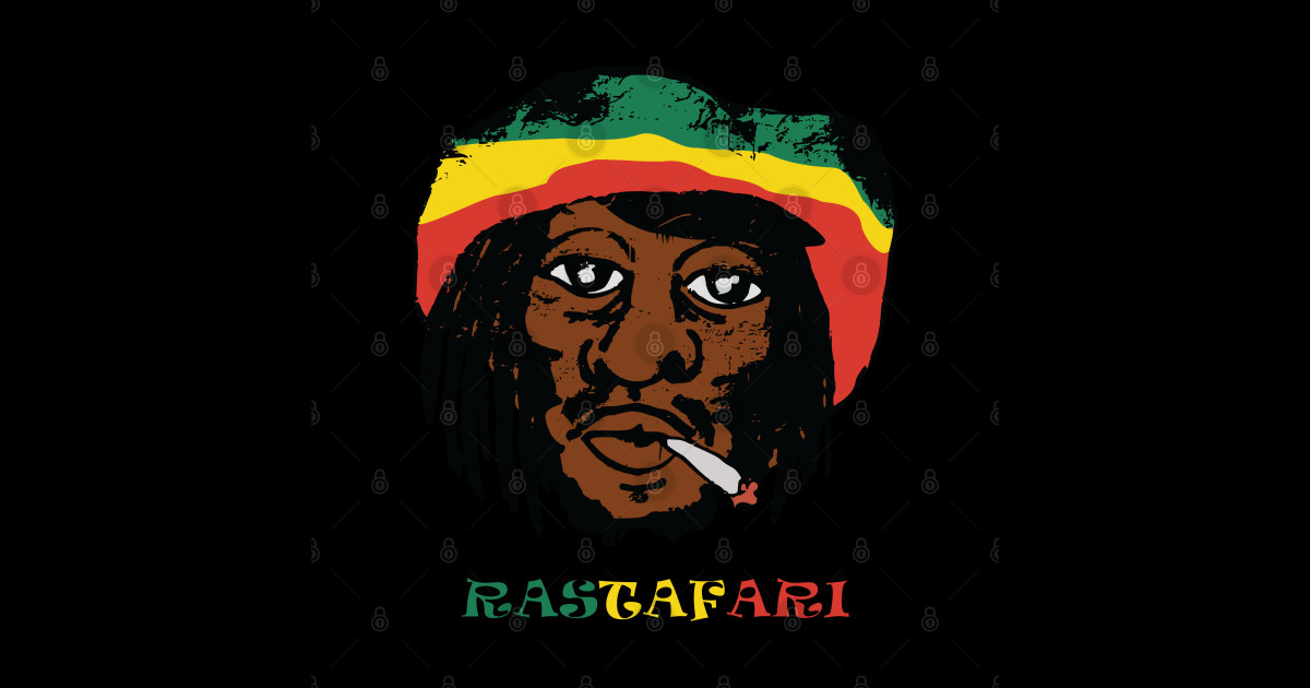 Jamacian Rastarfari With Dreads Smoking A Joint - Rastafari - Sticker ...