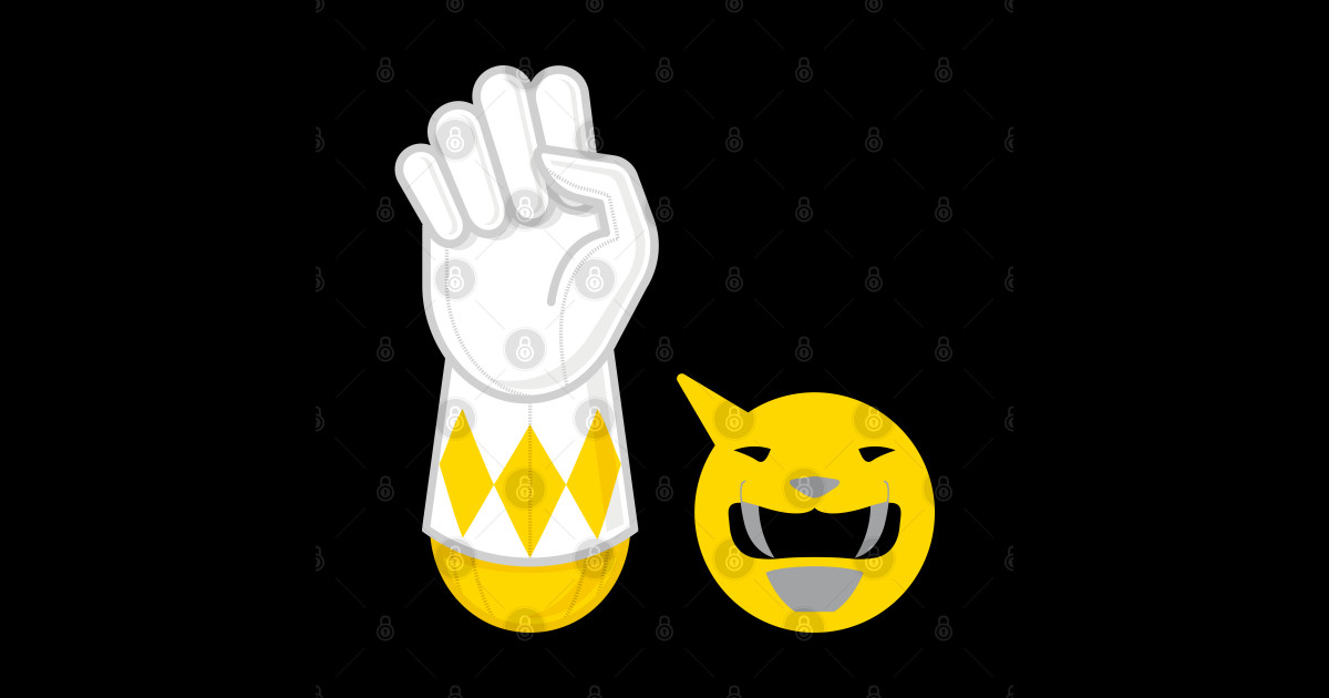 YELLOW RANGER hand-power - Power Rangers - Sticker | TeePublic