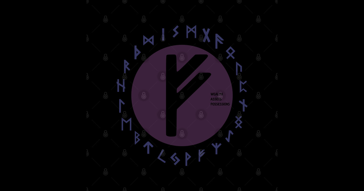 Purple Fehu Elder Futhark | Viking Rune Symbol - Viking Symbols ...