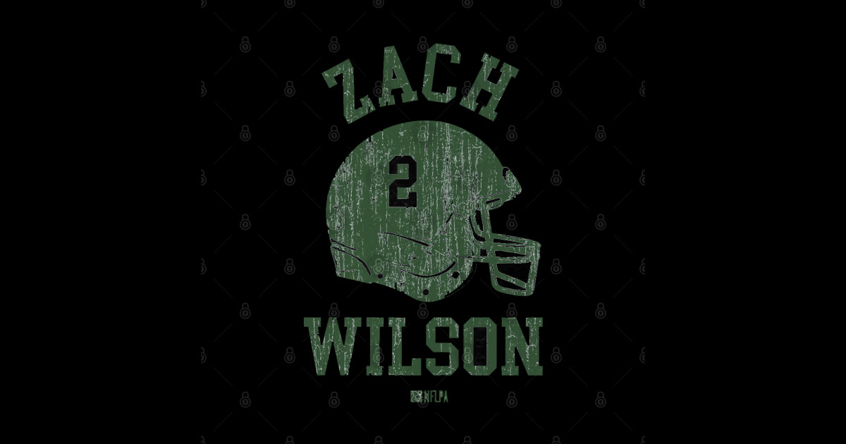 Zach Wilson New York J Helmet Font - Zach Wilson - Sticker | TeePublic