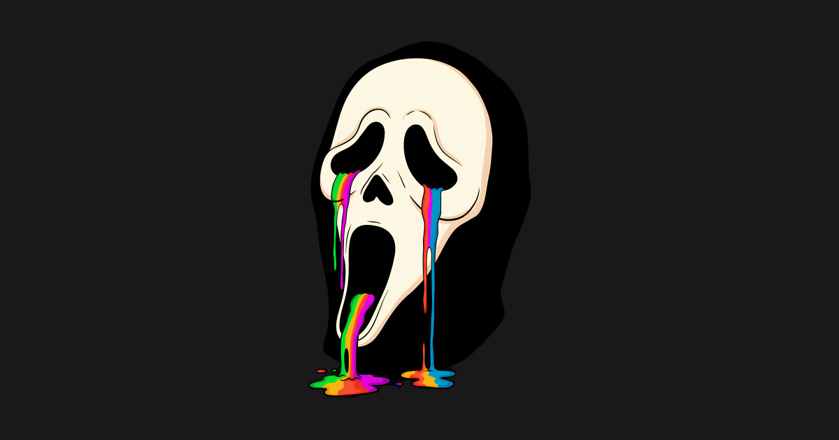 Dripping Rainbow Ink Ghost face - Ghostface - T-Shirt | TeePublic