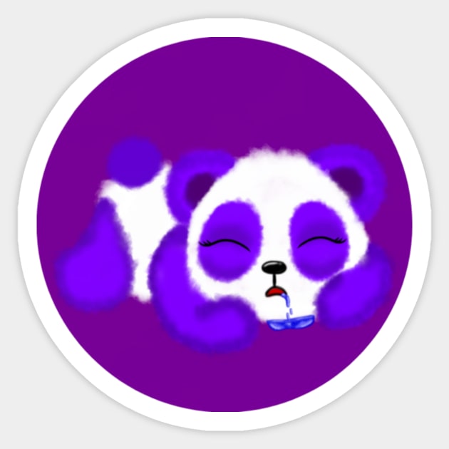 Sleepy Blueberry Panda - Panda - Sticker | TeePublic