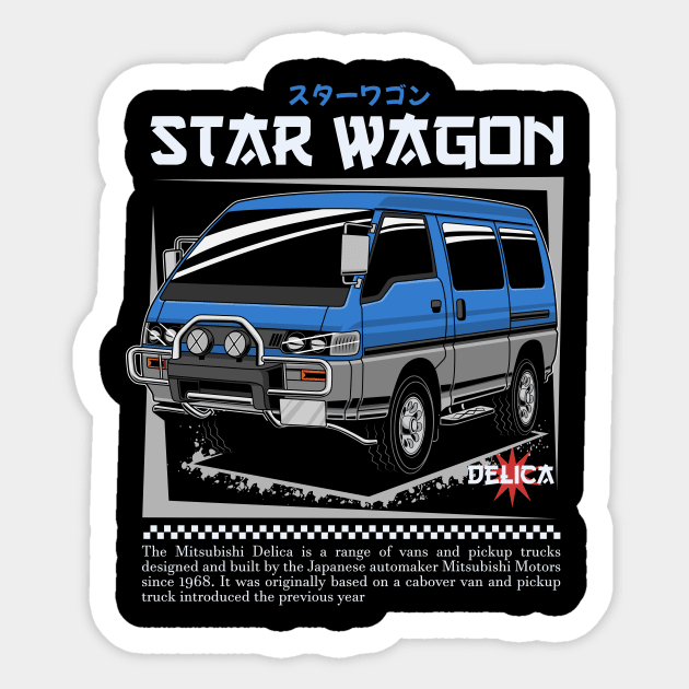 Jdm blue delica advanture - Mitsubishi - Sticker | TeePublic