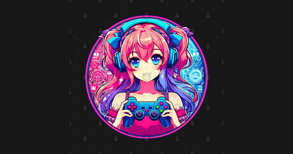 Pink neon bright gamer girl - Gamer Girl - T-Shirt | TeePublic
