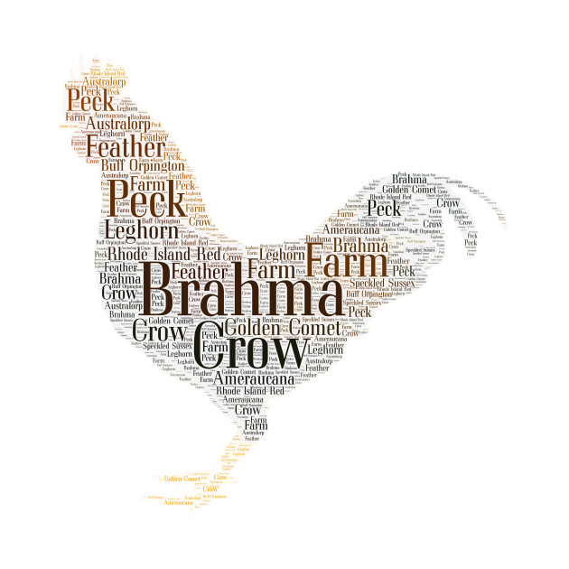 Rooster Word Cloud Original Art - Chicken - T-Shirt | TeePublic