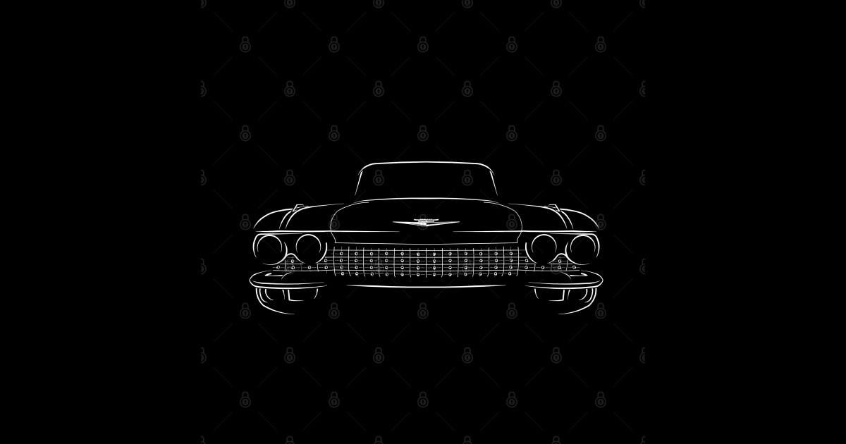 1960 Cadillac - front Stencil, white - Cadillac - Posters and Art ...