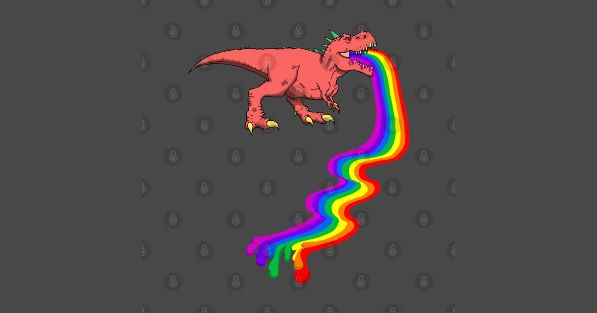 T-Rex Rainblow chunks - T Rex Dinosaur - T-Shirt | TeePublic