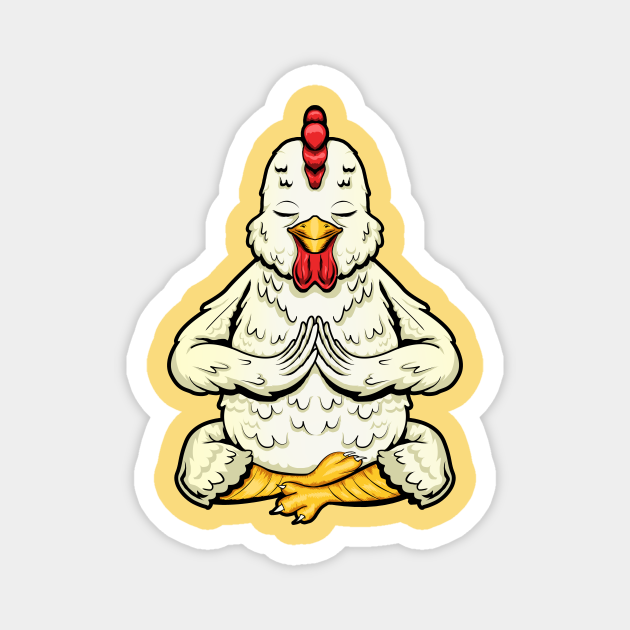 chicken yoga animal cute and funny meditation - Yoga Chicken - Magnet ...