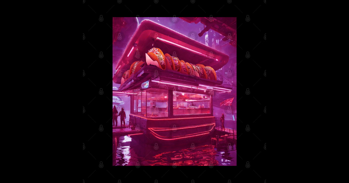 cyberpunk taco shop in Space with anime style - Cyberpunk Artwork ...