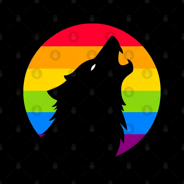 LGBTQ Pride Howling Wolf Anthro Furry Rainbow Logo - Furry - Pin ...