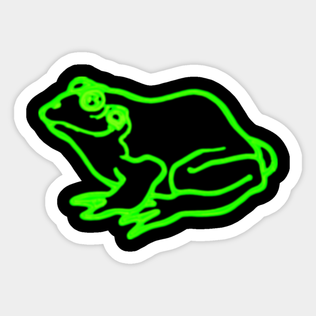 Neon Green Bullfrog - Neon Frog - Sticker | TeePublic