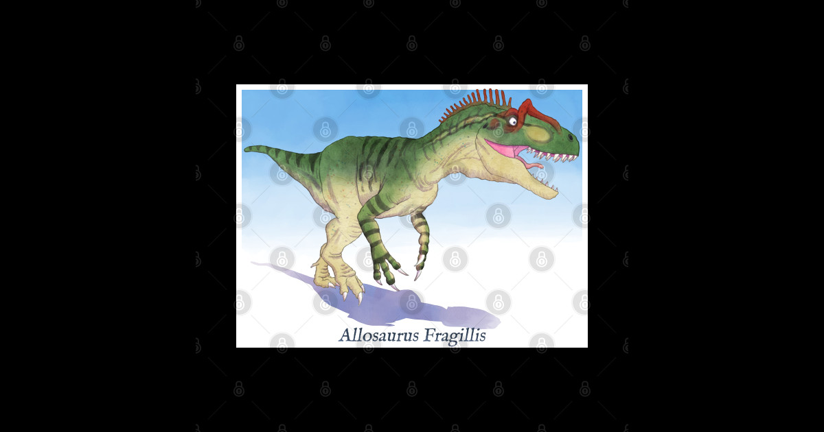 A is for Allosaurus - Dinosaur - Sticker | TeePublic
