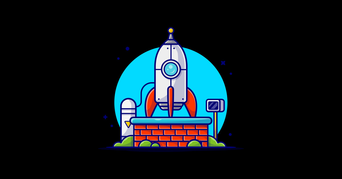 Rocket Testing for Mission and Landing to Moon Cartoon Vector Icon ...
