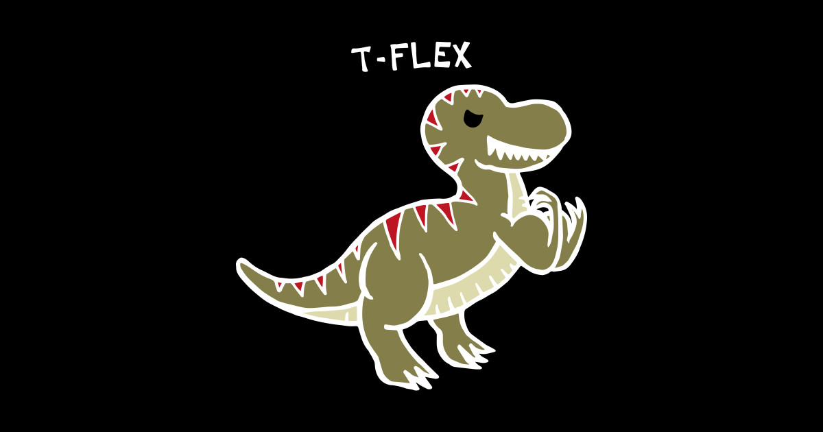 T-Flex T-Rex (White) - T Rex - Sticker | TeePublic