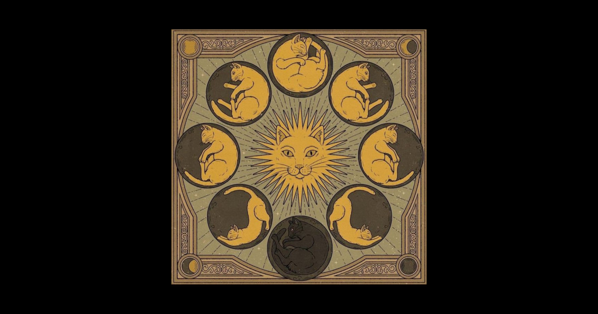 whimsigoth cat moon phases - Whimsigoth - Sticker | TeePublic
