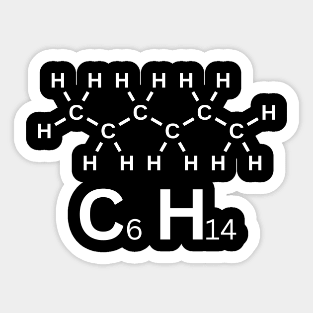 Hexane chemical formula - Chemical Formula - Sticker | TeePublic