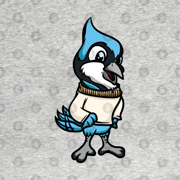 Cute Anthropomorphic Human-like Cartoon Character Blue Jay in Clothes ...
