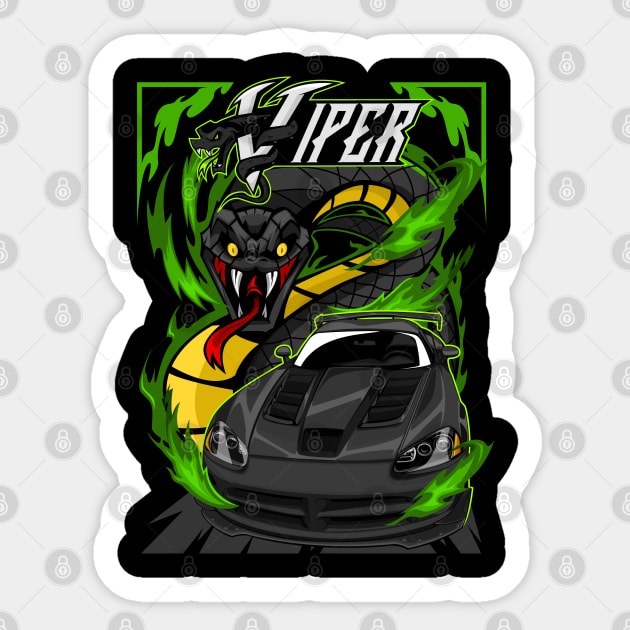 DODGE VIPER SRT 10-BLACK - Dodge Viper - Sticker | TeePublic