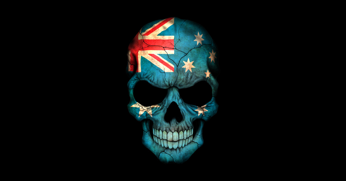 Australian Flag Skull - Australia - Sticker | TeePublic