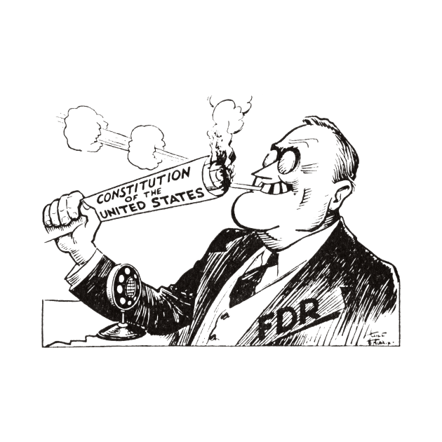 1935 Franklin D. Roosevelt Burns US Constitution - Fdr - T-Shirt ...