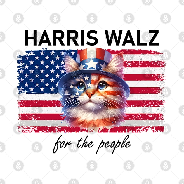 Harris Walz Cat Lady For The People - Harris Walz - T-Shirt | TeePublic