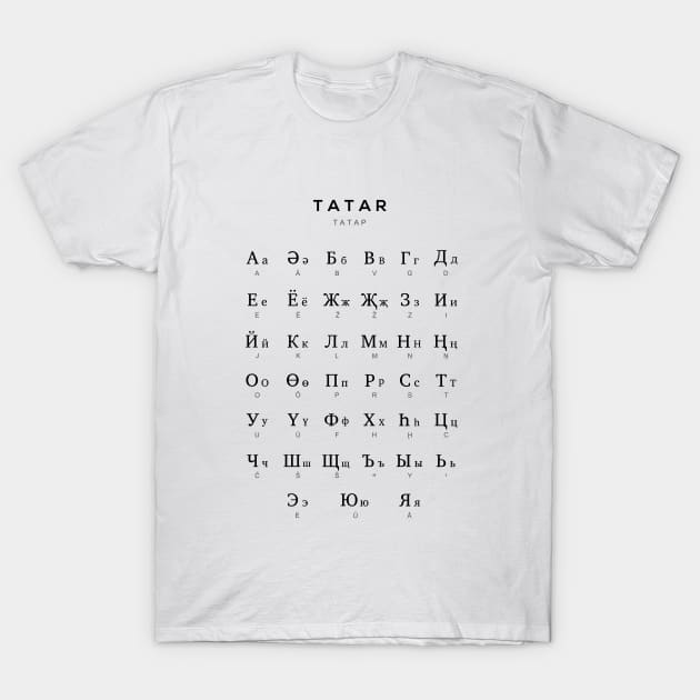 Tatar Alphabet Chart, Kazakh Language Chart, White - Tatar - T-Shirt ...
