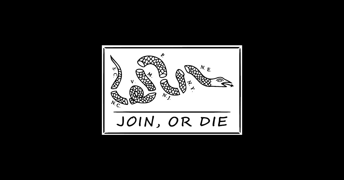 JOIN OR DIE - Join Or Die - Sticker | TeePublic