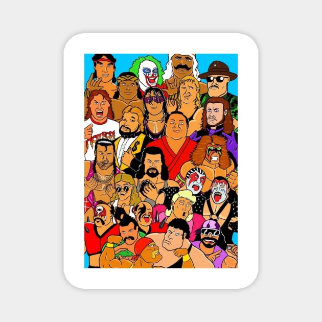 Classic WWF cartoon - Wwf - Magnet | TeePublic