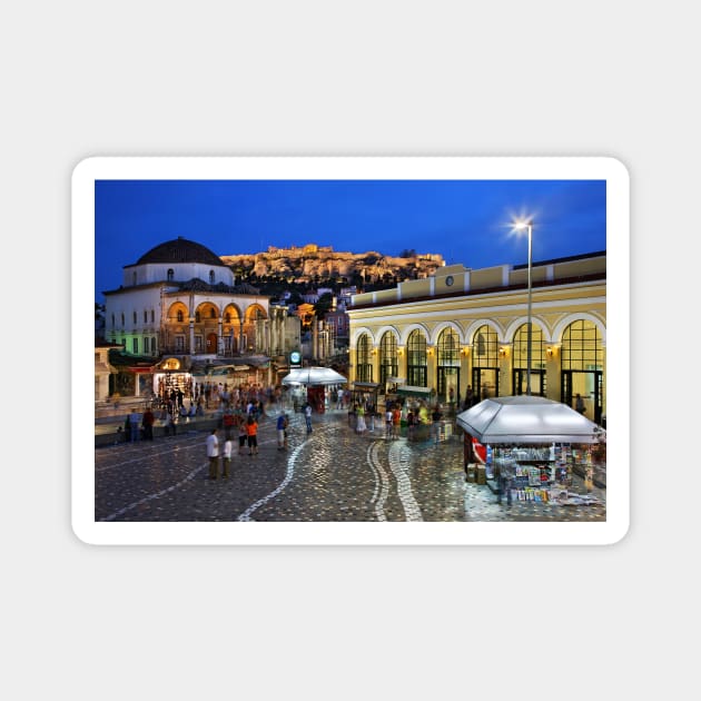Monastiraki, Plaka, Acropolis - Athens - Greece - Magnet | TeePublic