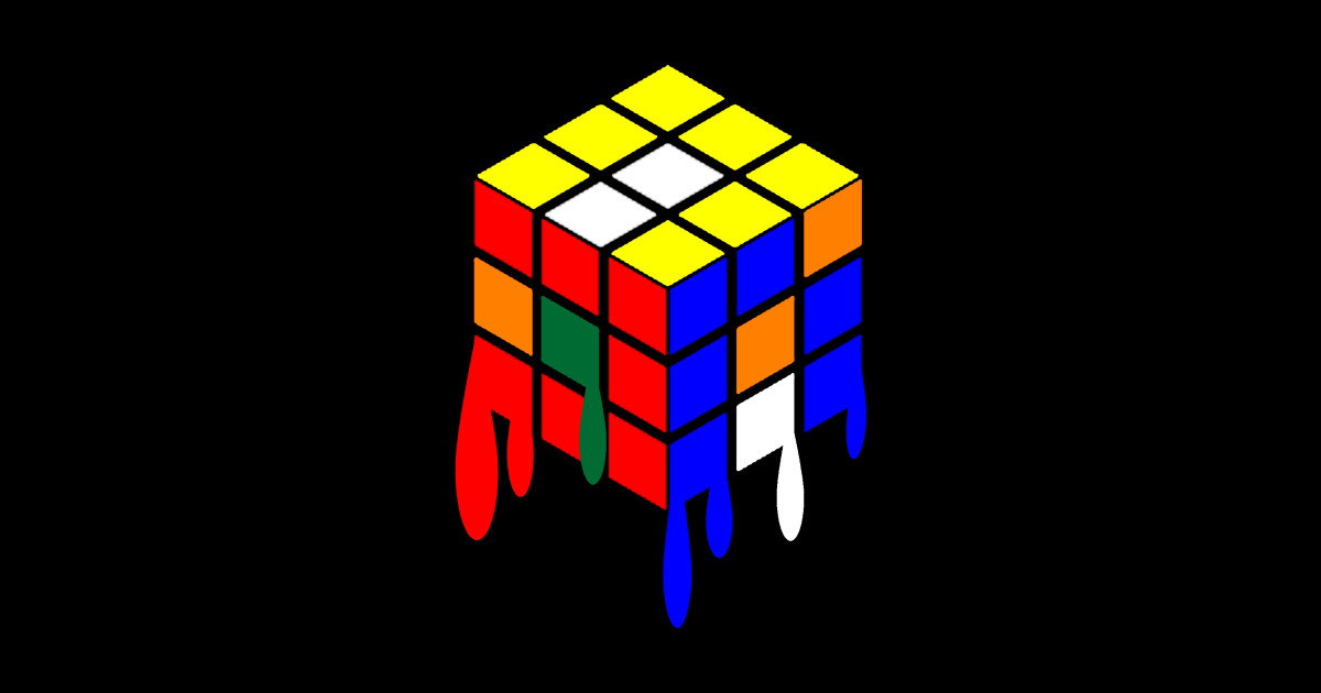 Dripping Cube - Rubiks Cube - Sticker | TeePublic